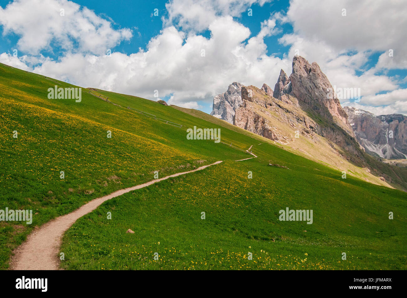 Panorama from Seceda Mountain, Valgardena Valley, Dolimiti, Trentino ...