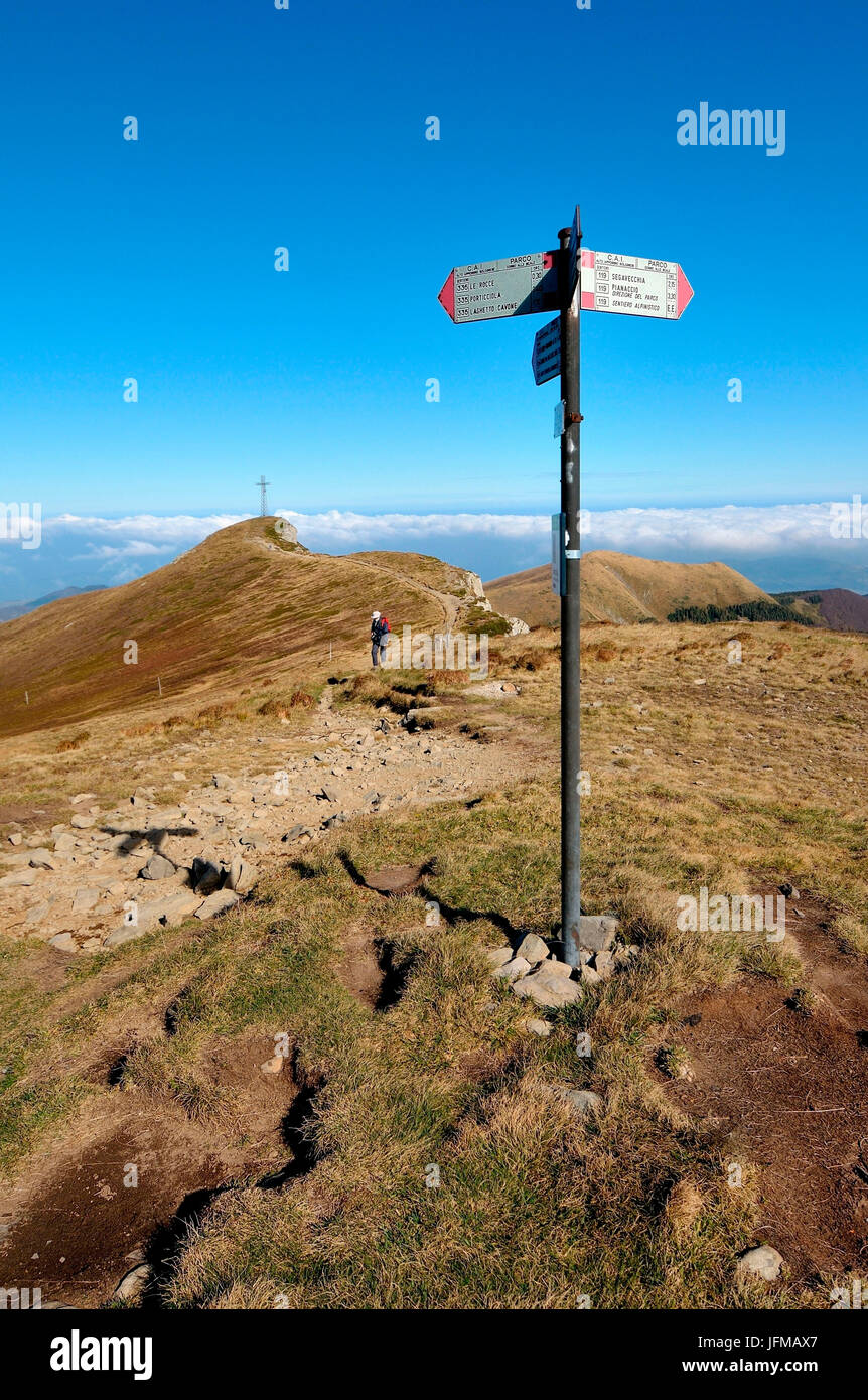 Road to the cross of Corno alle Scale, Appennine Tuscan-Emilian, Italy ...