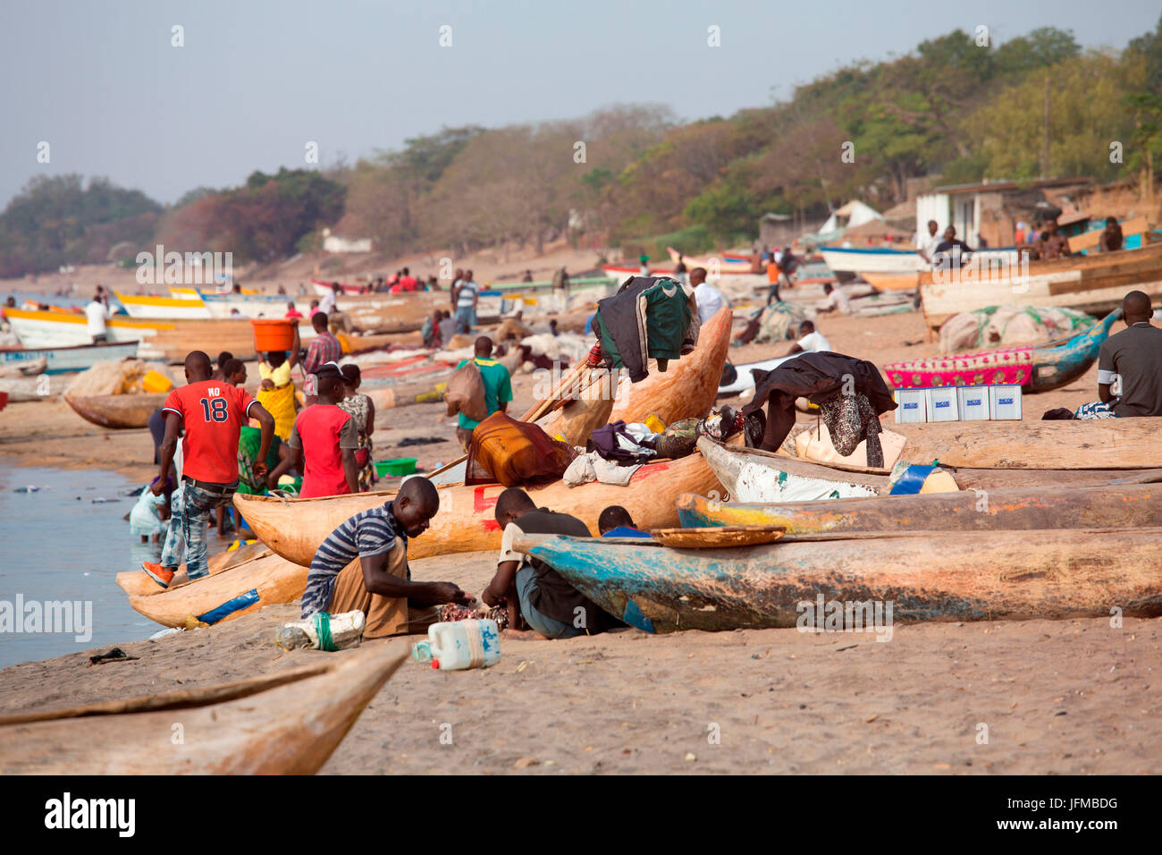 Africa, Malawi, Salima district, Fish Market at Lake Malawi Stock Photo ...