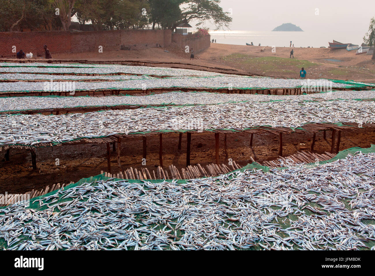 Africa, Malawi, Salima district, Fish Market at Lake Malawi Stock Photo ...
