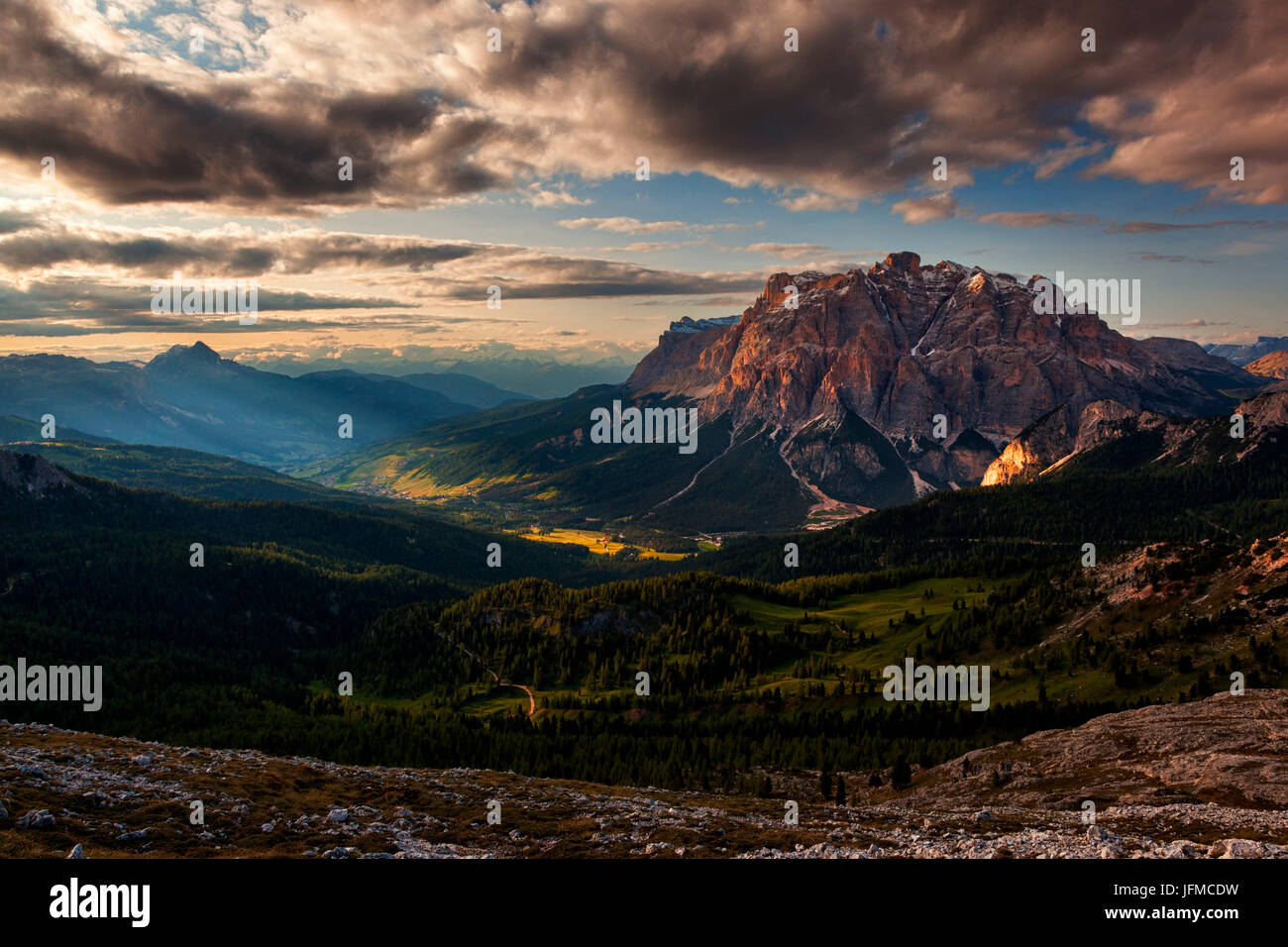 Badia Valley with Conturines group, Eastern Dolomites, South Tyrol ...