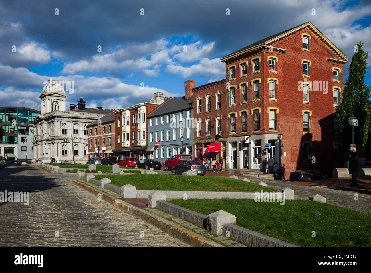 USA, Maine, Portland, buildings of the Old Port Stock Photo - Alamy