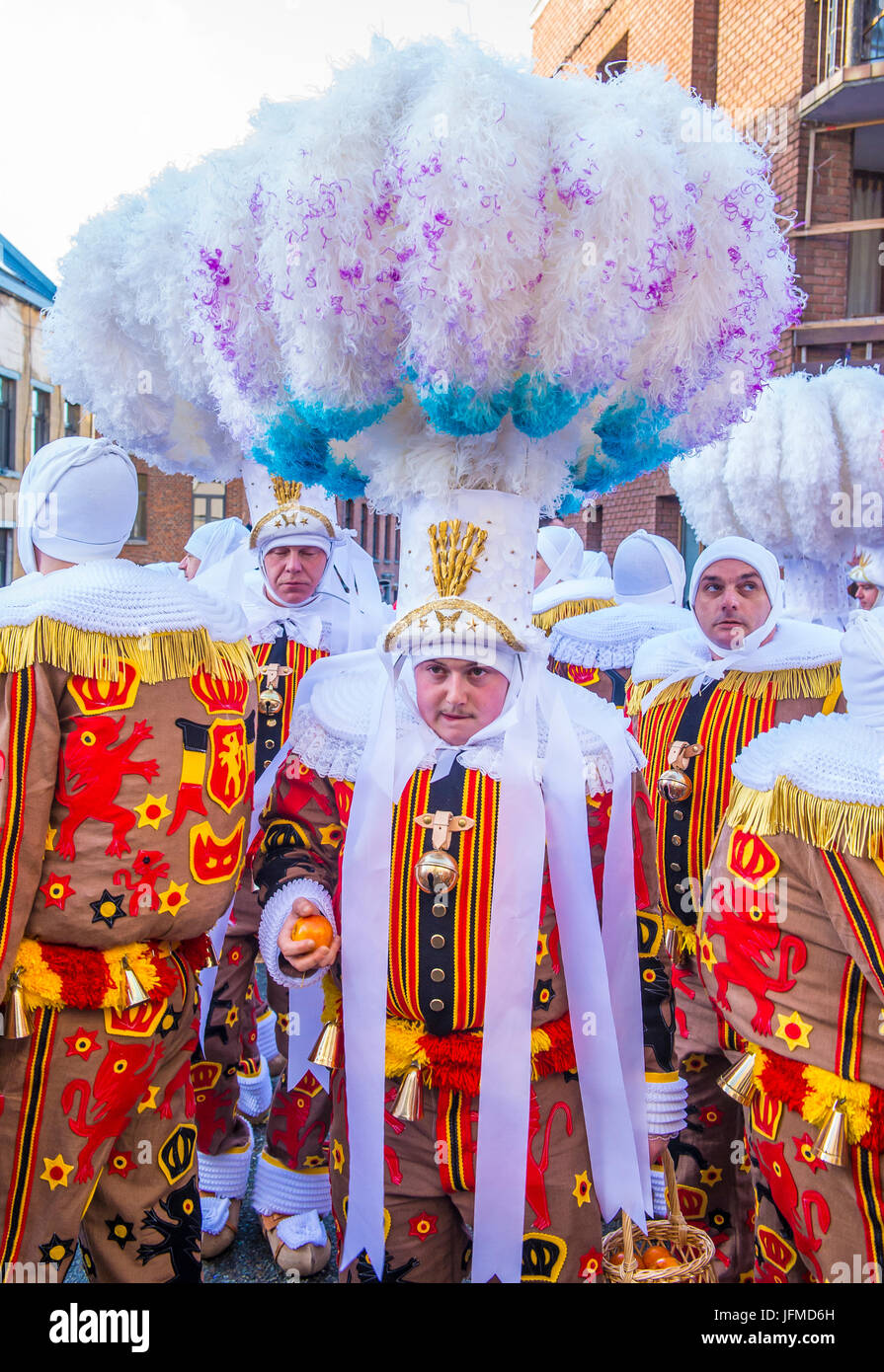 Participants in the Binche Carnival in Binche, Belgium Stock Photo - Alamy