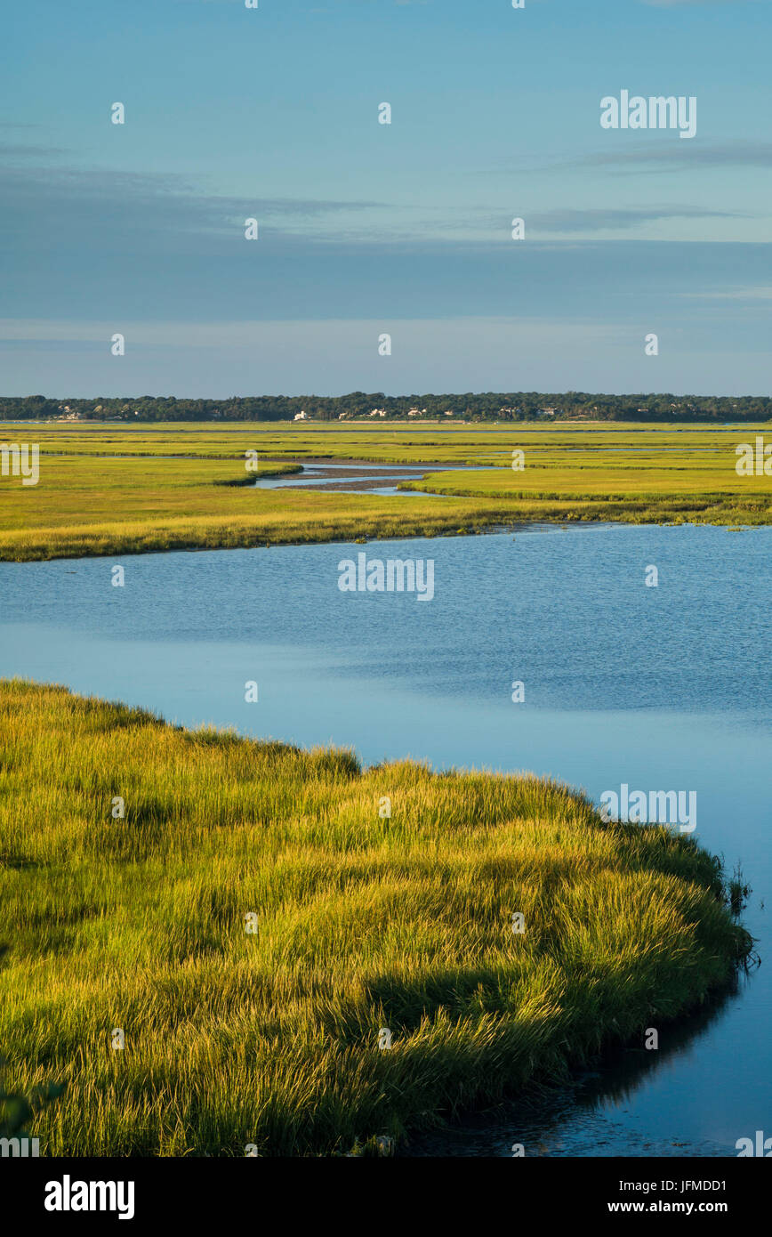 USA, Massachusetts, Cape Cod, Eastham, marsh views from Fort Hill Stock ...