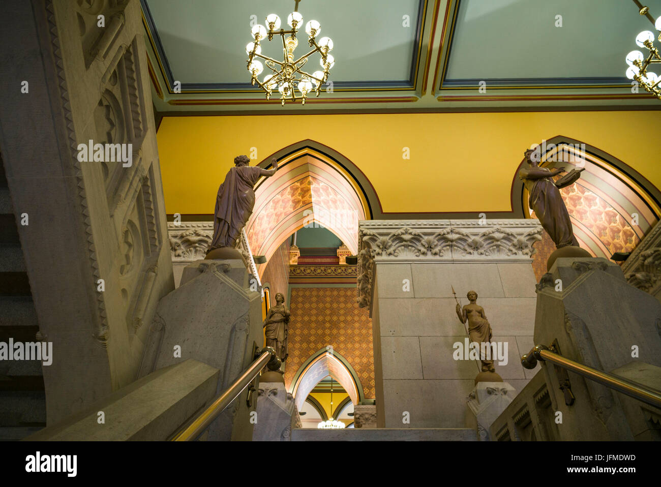 USA, Connecticut, Hartford, Connecticut State Capitol, interior Stock ...