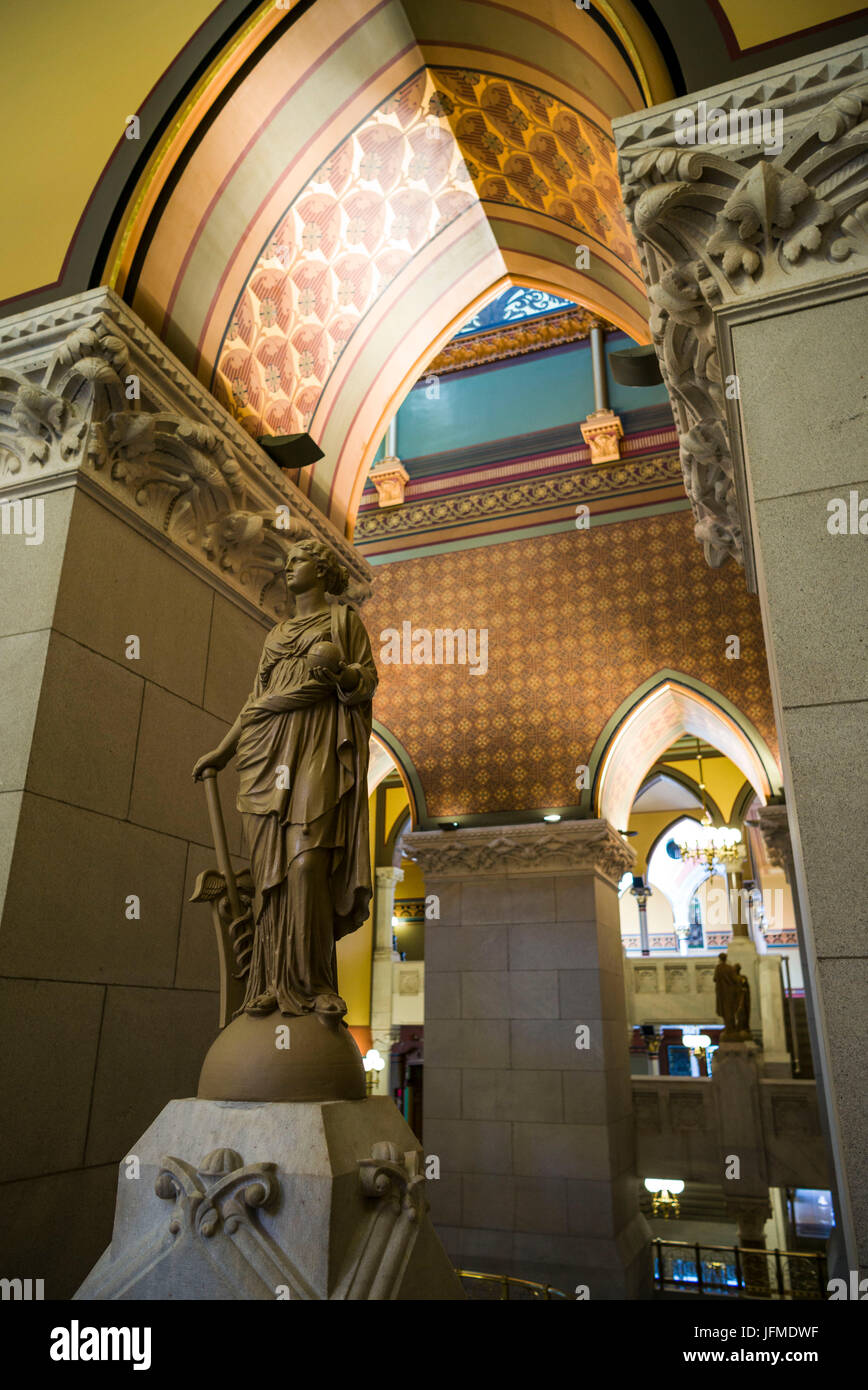 USA, Connecticut, Hartford, Connecticut State Capitol, interior Stock ...