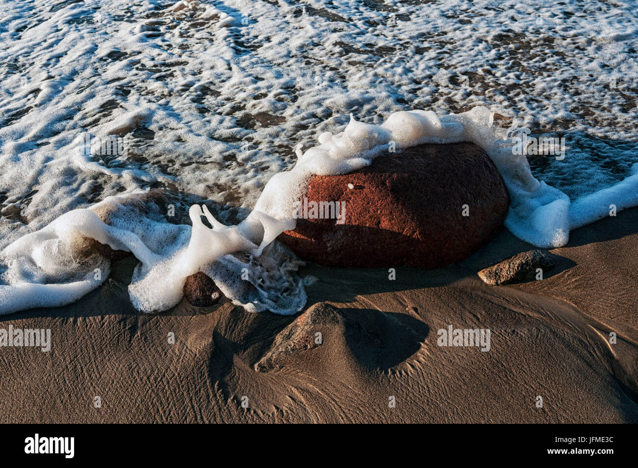 Natural Science, Wave and stone, splash Stock Photo - Alamy