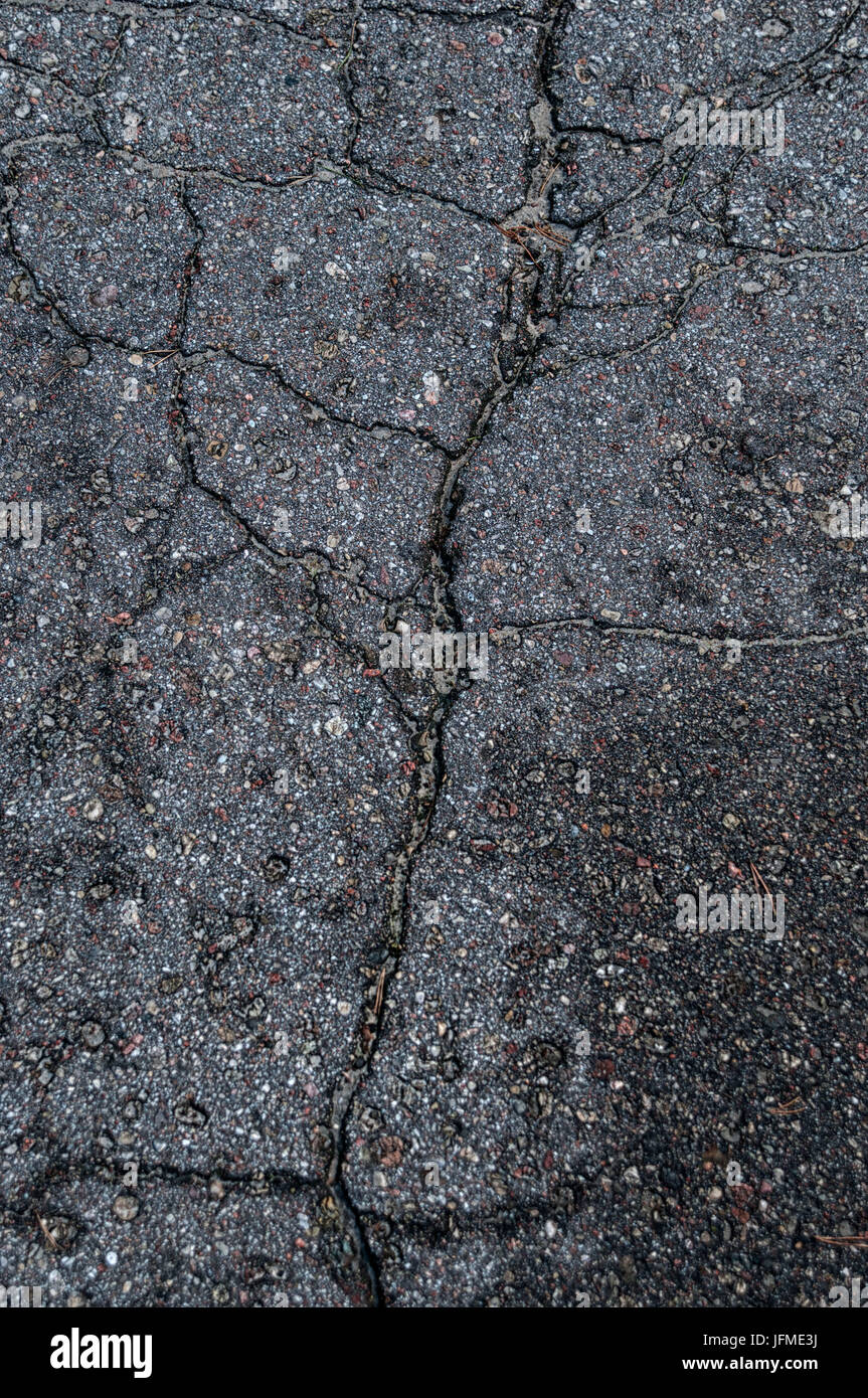 Symbol / Concepts, Very old asphalt road Stock Photo - Alamy