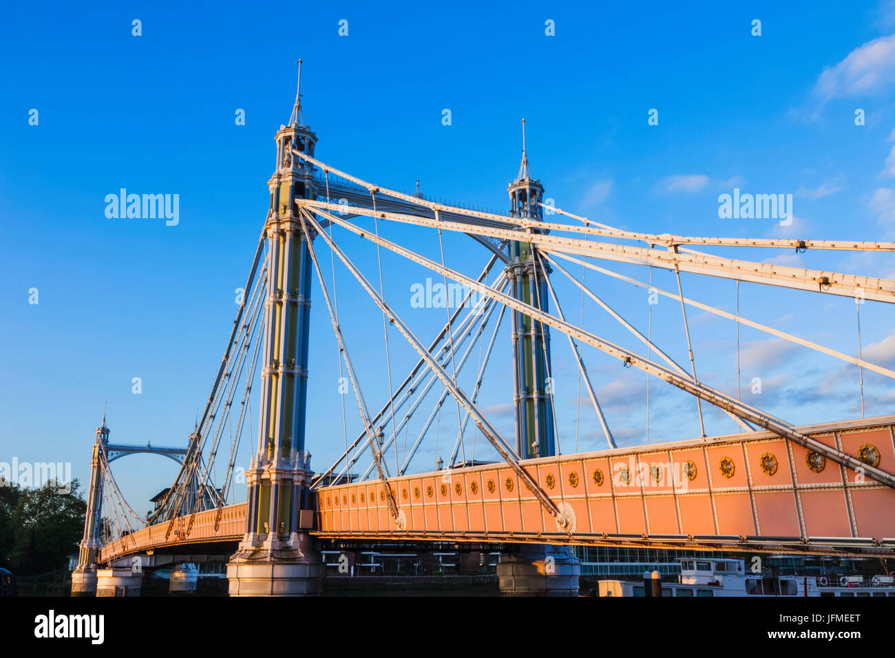 England, London, Chelsea, Albert Bridge Stock Photo - Alamy