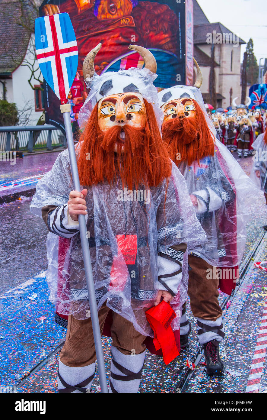 Participants in the Basel Carnival in Basel , Switzerland Stock Photo ...