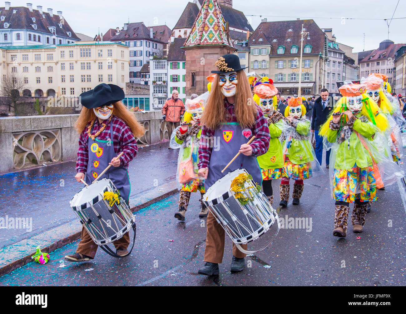 Participants in the Basel Carnival in Basel , Switzerland Stock Photo ...