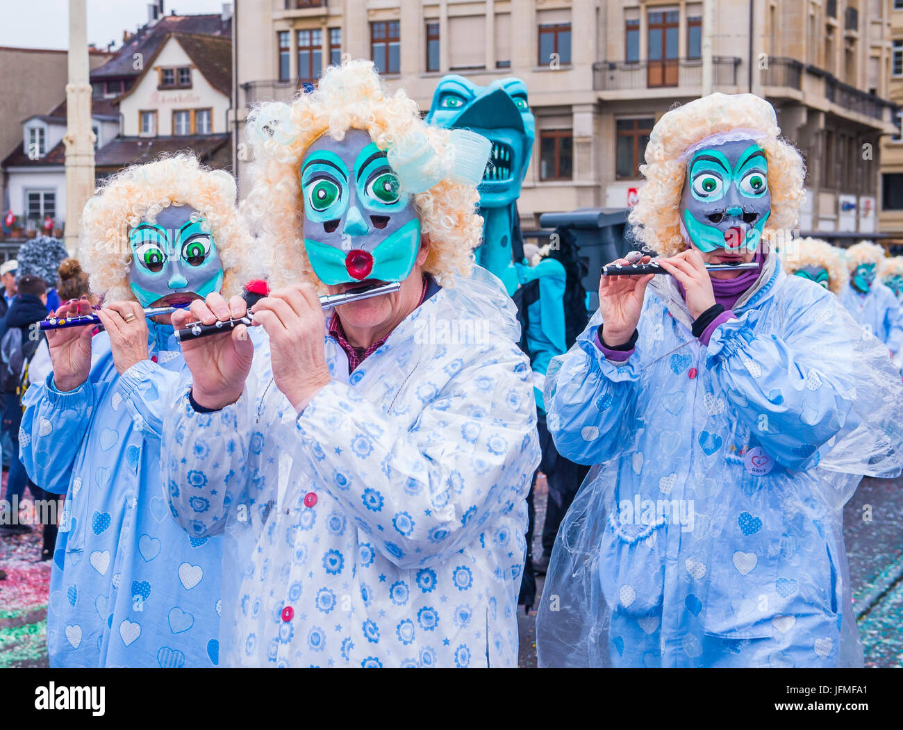 Participants in the Basel Carnival in Basel , Switzerland Stock Photo ...