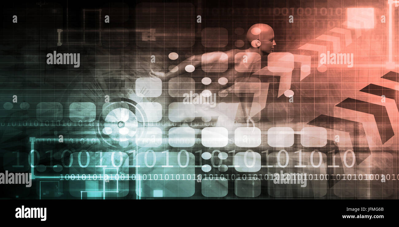 Abstract Technology with Interlinked Data as Art Stock Photo - Alamy