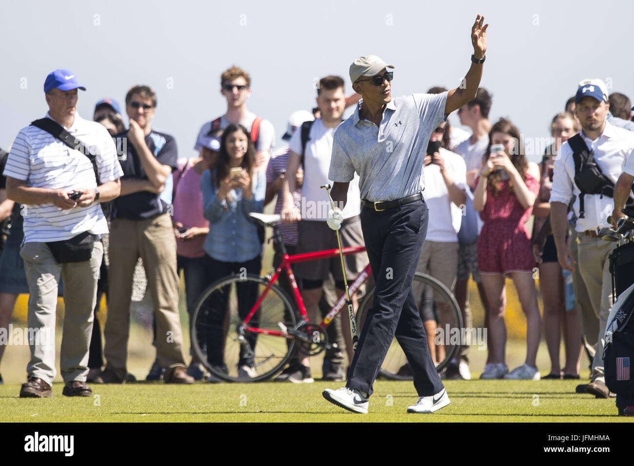 Former U.S. President Barack Obama plays a round of gold on the ...