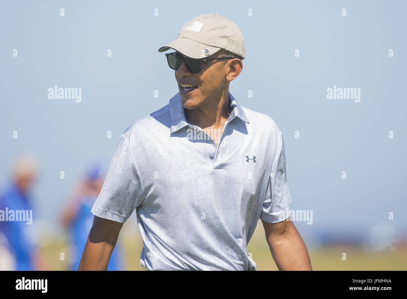 Former U.S. President Barack Obama plays a round of gold on the ...