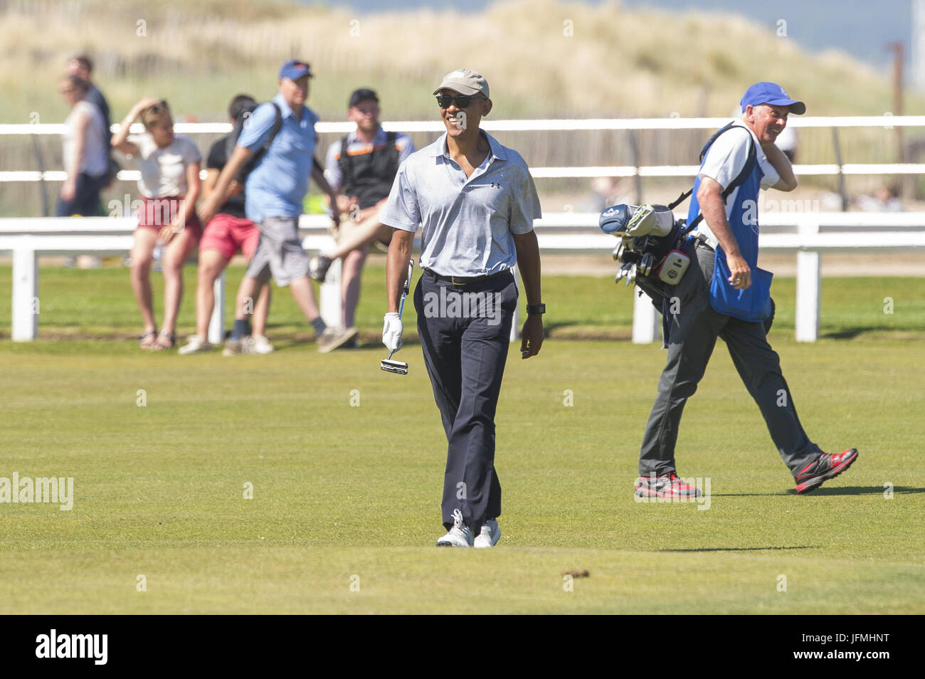 Former U.S. President Barack Obama plays a round of gold on the ...