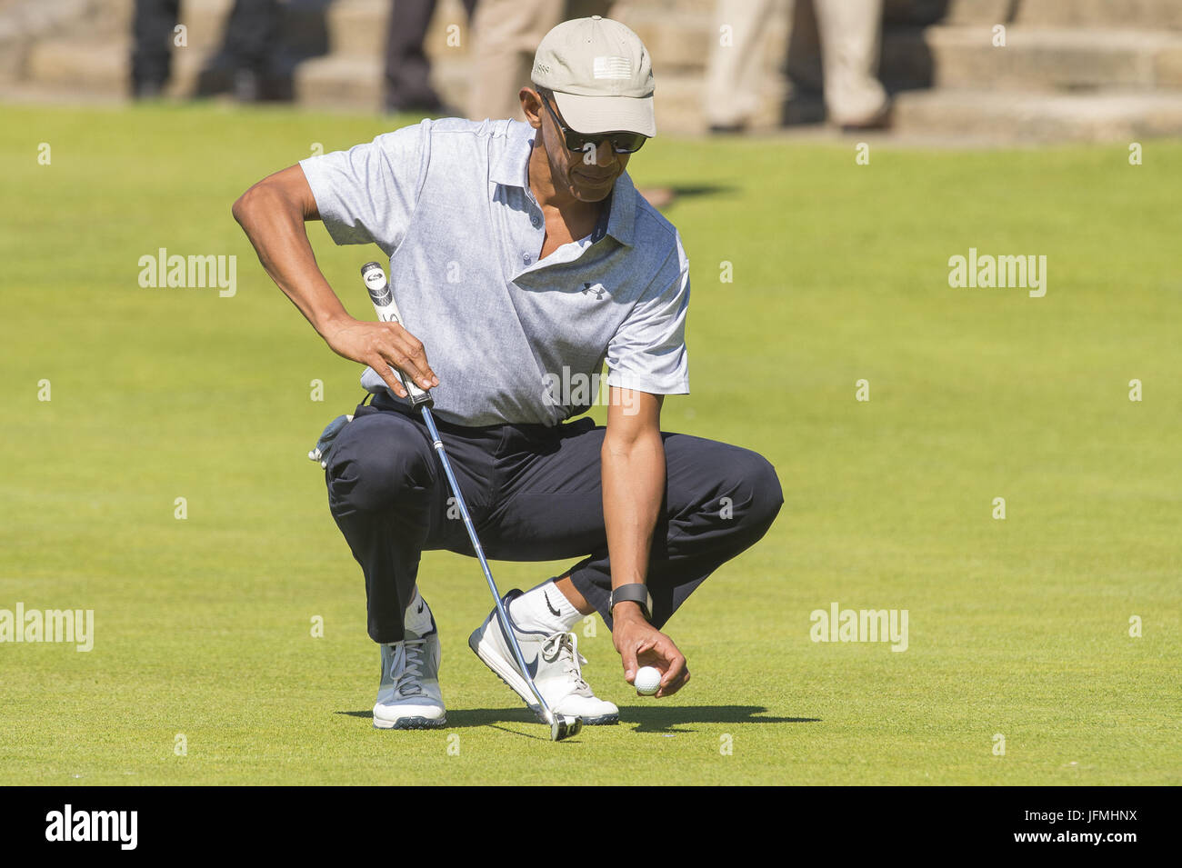 Former U.S. President Barack Obama plays a round of gold on the ...