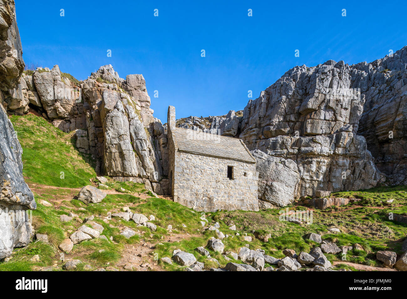 St Govan's Chapel, a 13th century Scheduled Ancient Monument in the ...