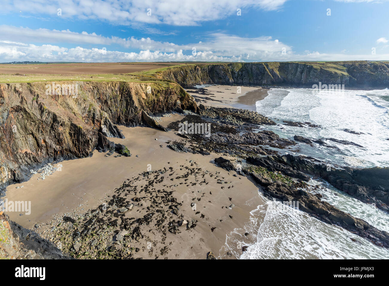 Traeth Llyfn seen from Pembrokeshire Coast Path from Abereiddy to ...
