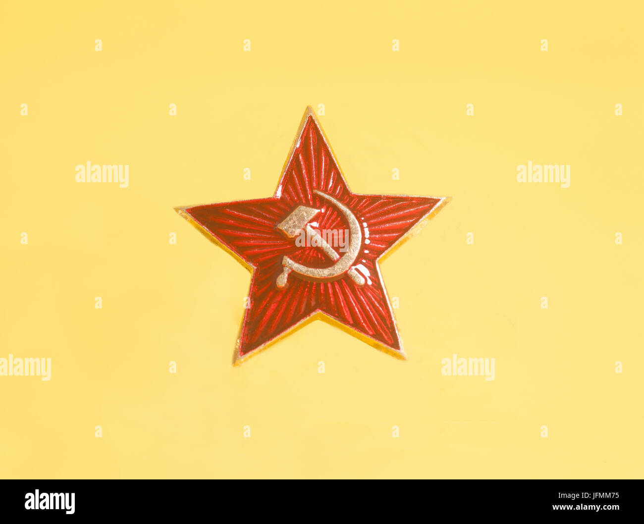 Soviet (ussr) star on yellow background Stock Photo - Alamy