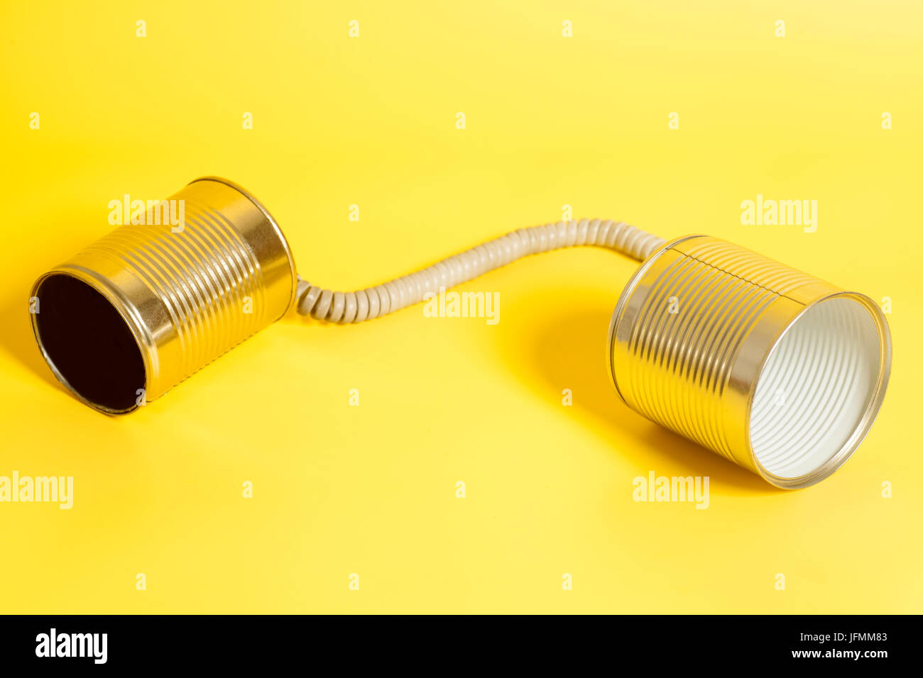 tin can phone.communication concept Stock Photo - Alamy