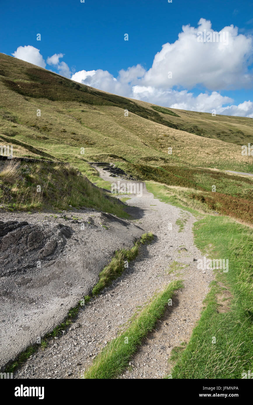 The old abandoned road below Mam Tor near Castleton, Derbyshire ...