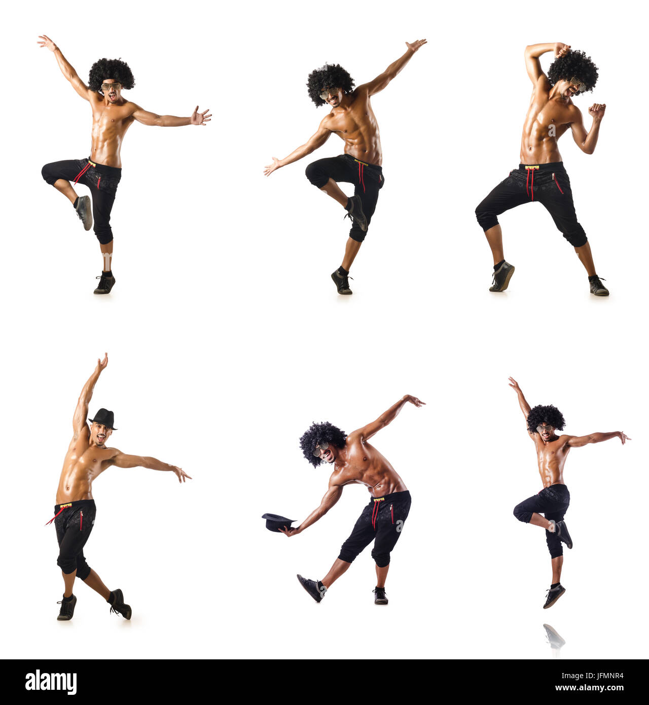 Collage of dancers isolated on white background Stock Photo - Alamy