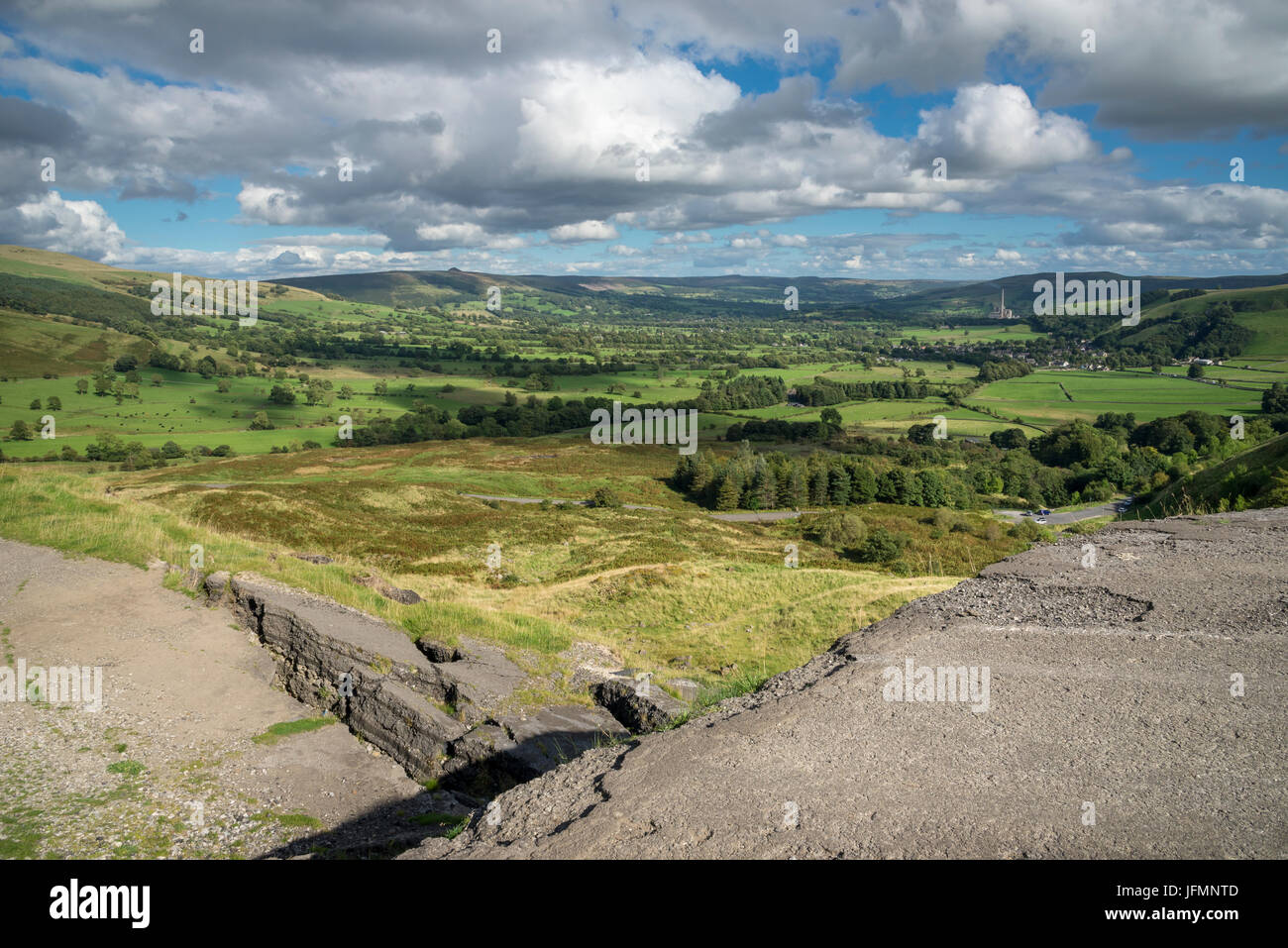 The old abandoned road below Mam Tor near Castleton, Derbyshire ...
