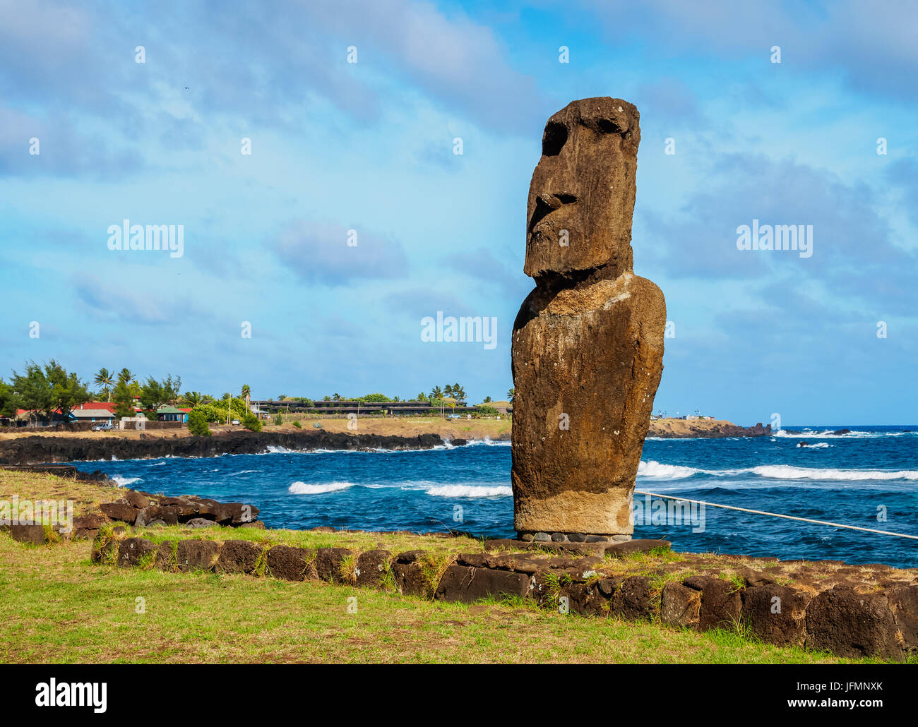 Moai in Hanga Piko, Hanga Roa, Easter Island, Chile Stock Photo - Alamy