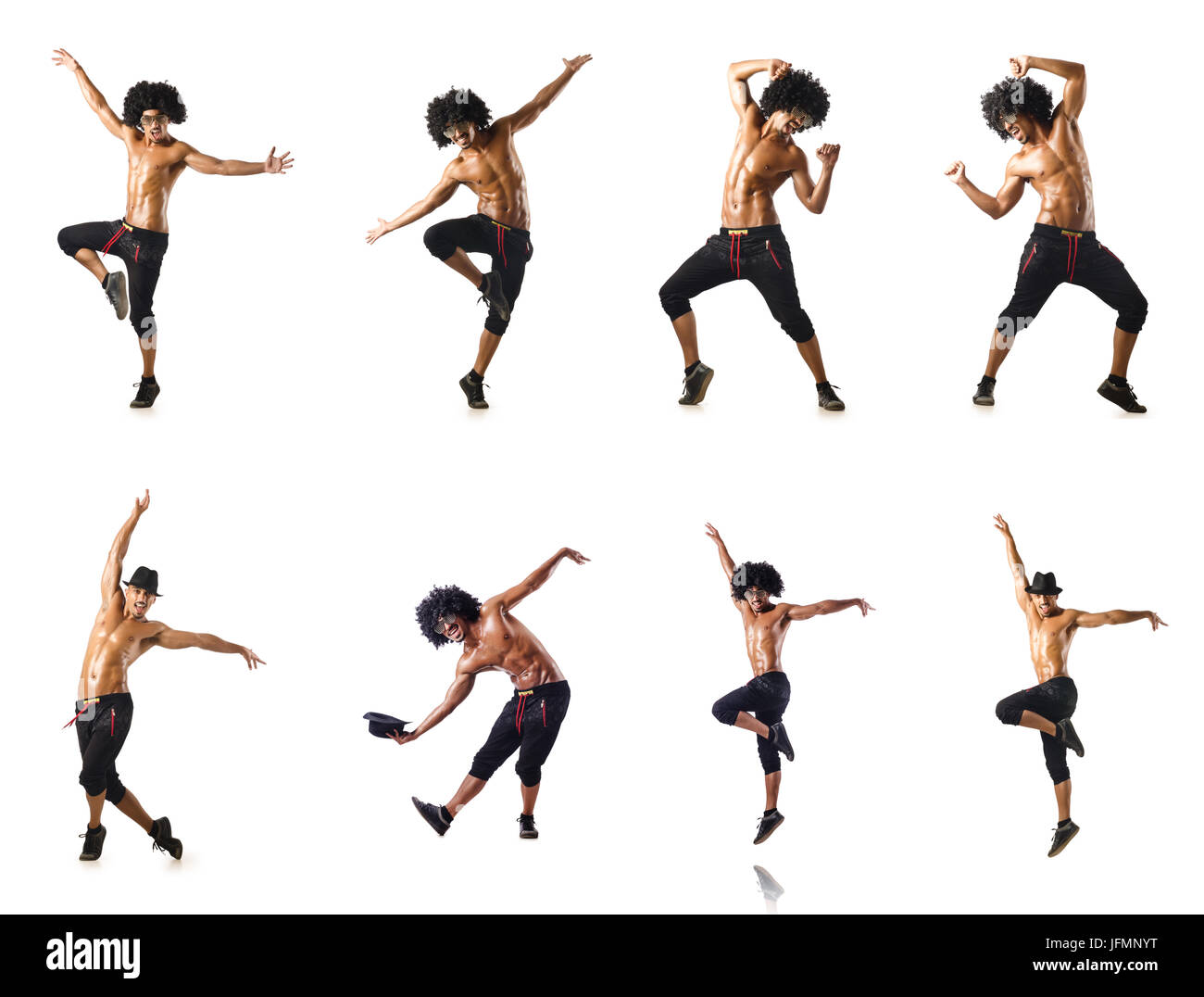 Collage of dancers isolated on white background Stock Photo - Alamy