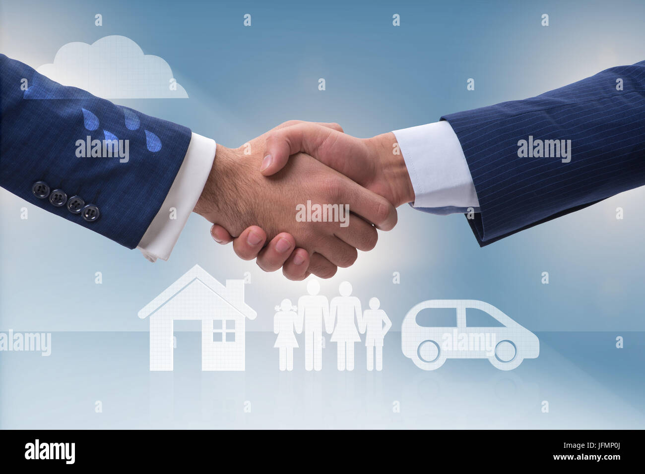 Handshake concept - business metaphor illustration Stock Photo - Alamy