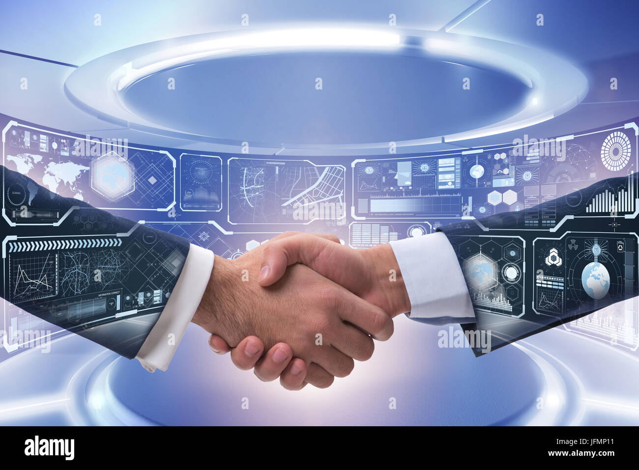 Handshake concept - business metaphor illustration Stock Photo - Alamy