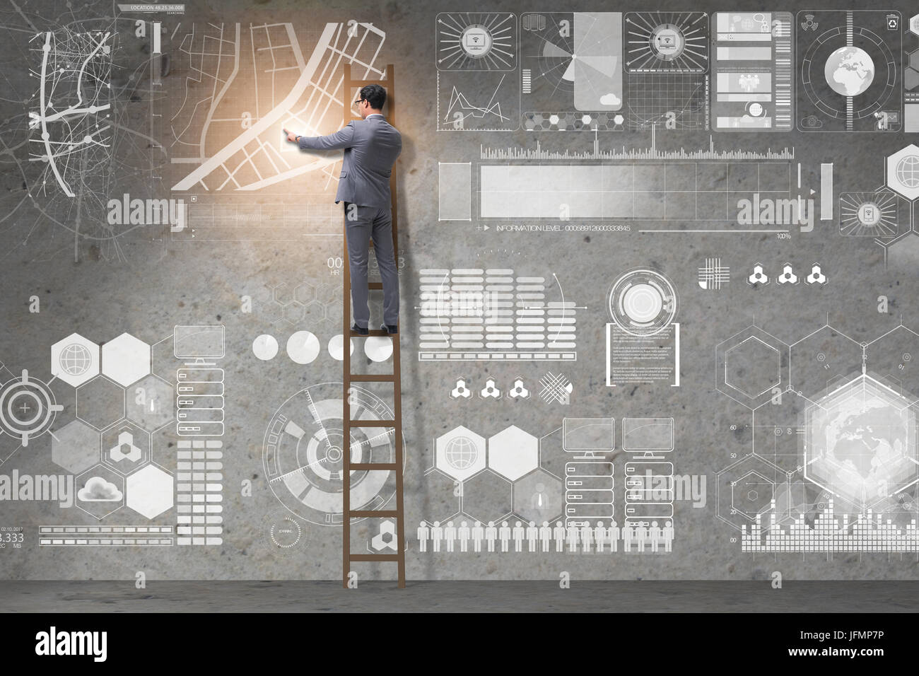 Businessman presenting data on screen hi-res stock photography and ...