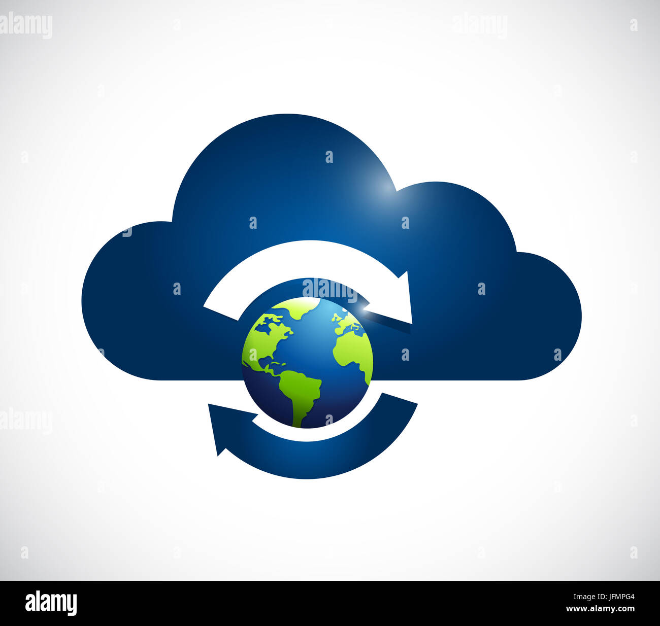 cloud computing international cycle icon illustration design over a ...