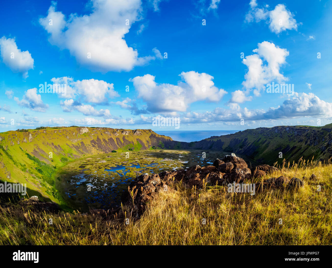 Crater of Rano Kau Volcano, Easter Island, Chile Stock Photo - Alamy