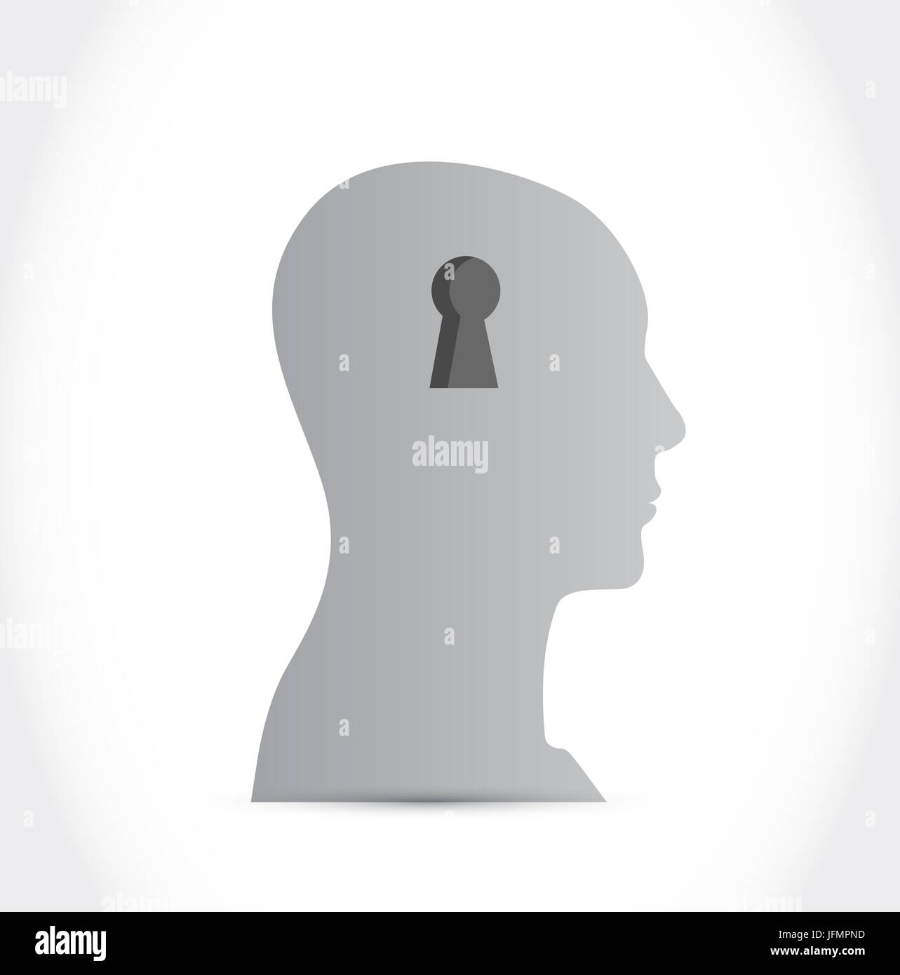 secure mind concept illustration design over a white background Stock ...