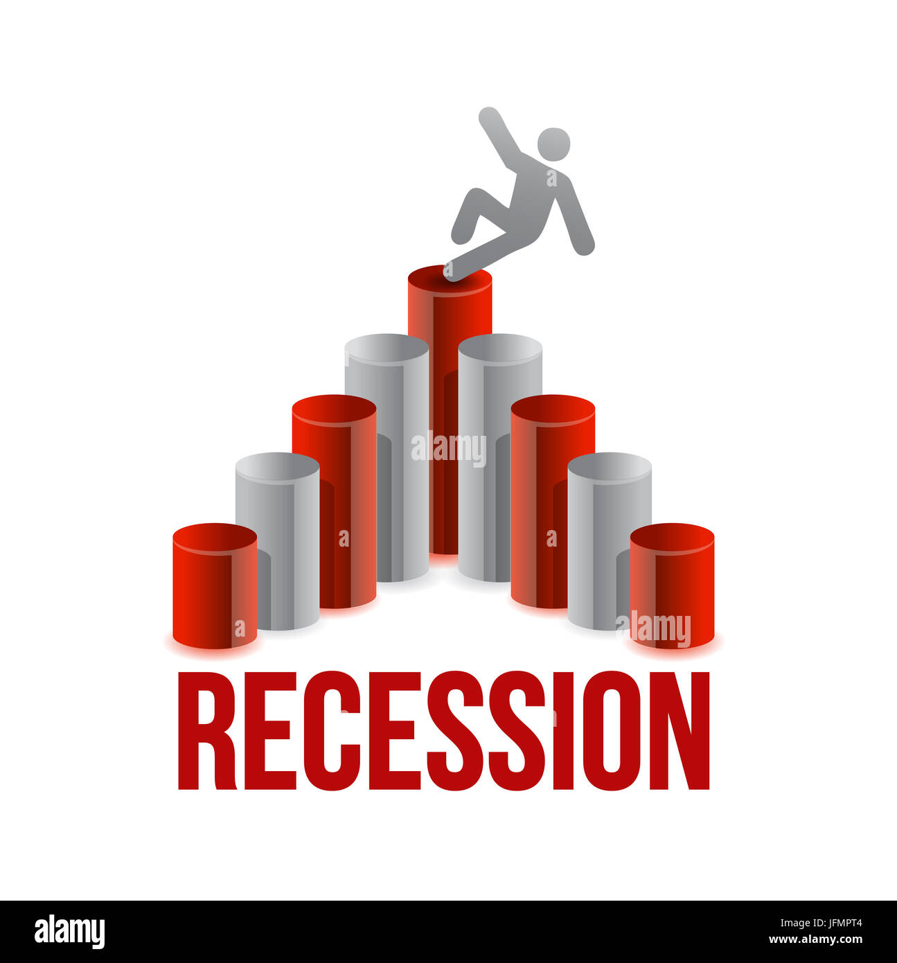 falling for chart. recession graph illustration design over a white ...