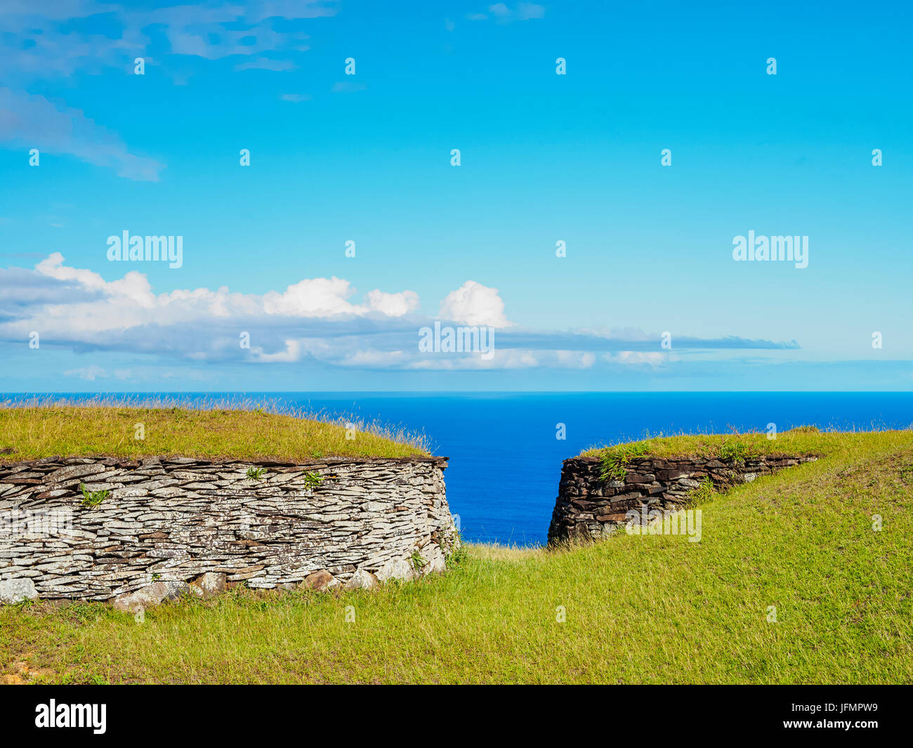 Orongo Village, Rapa Nui National Park, Easter Island, Chile Stock ...