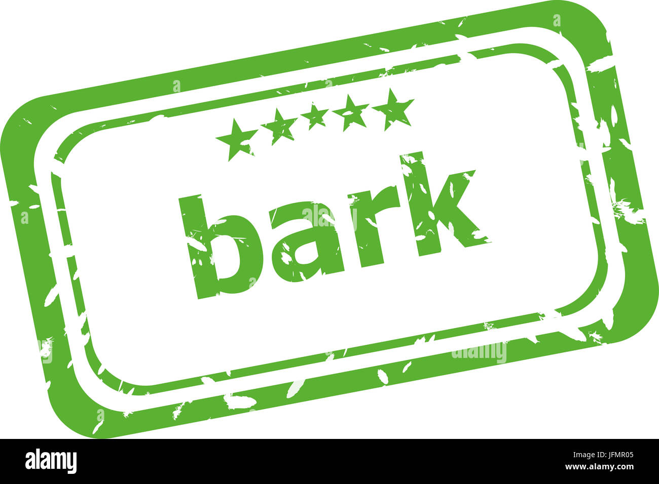 bark word on rubber grunge stamp isolated on white Stock Photo - Alamy