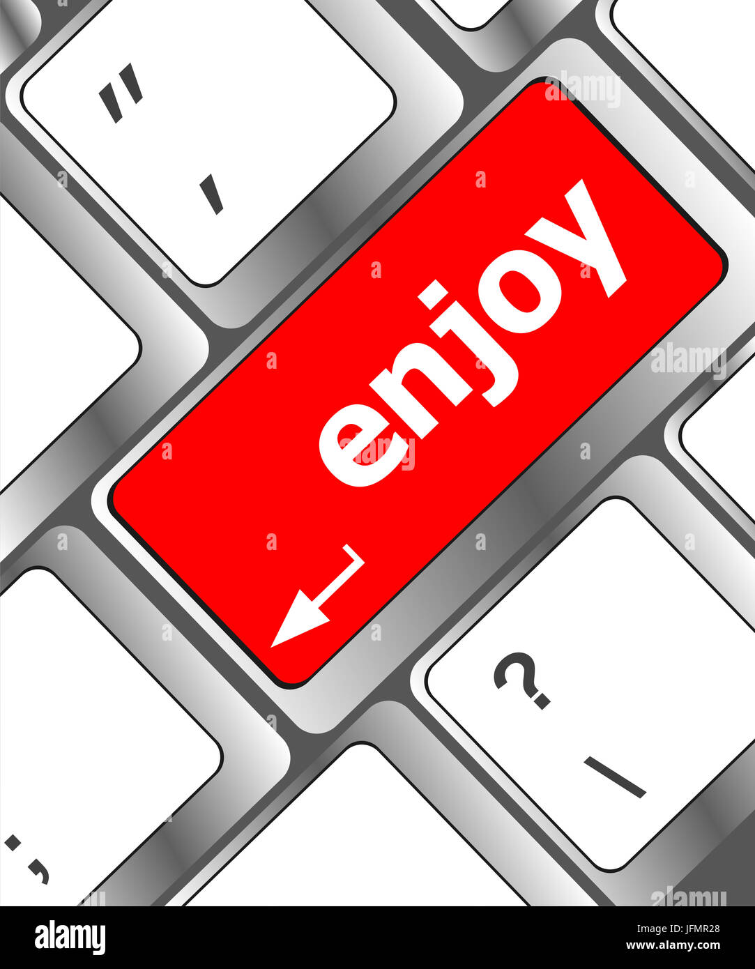 enjoy word on keyboard key, notebook computer button Stock Photo - Alamy