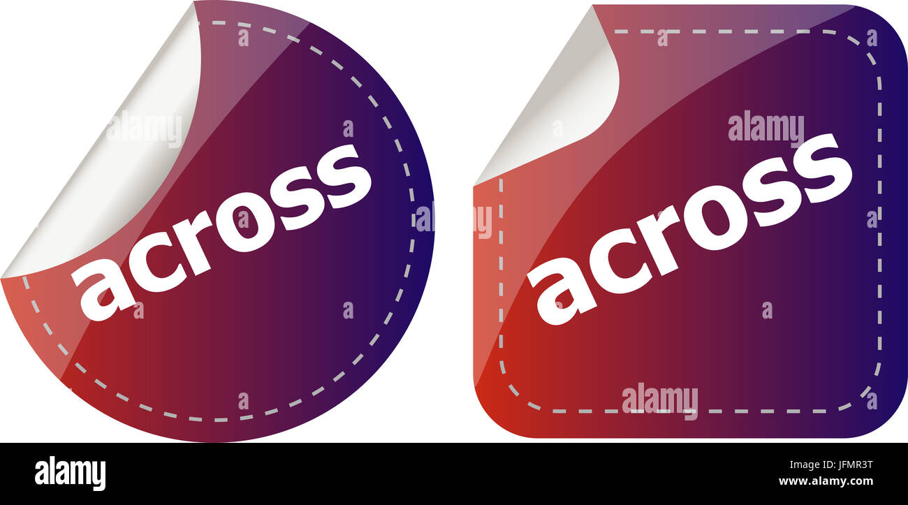 across stickers set, icon button isolated on white Stock Photo - Alamy