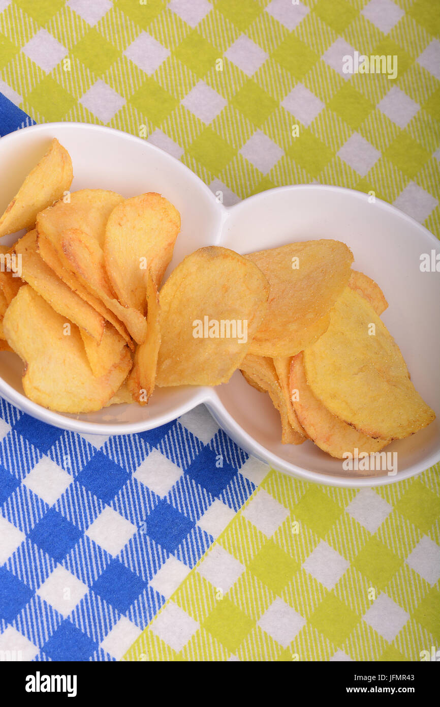 Close up potato chips. top view background Stock Photo - Alamy