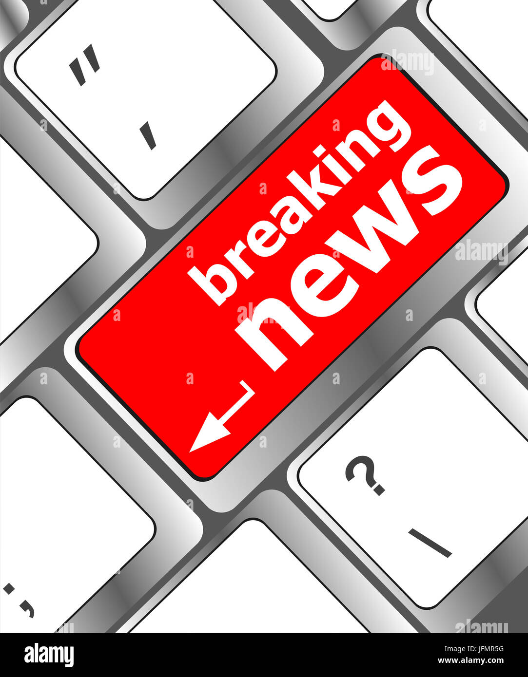 breaking news button on computer keyboard pc key Stock Photo - Alamy