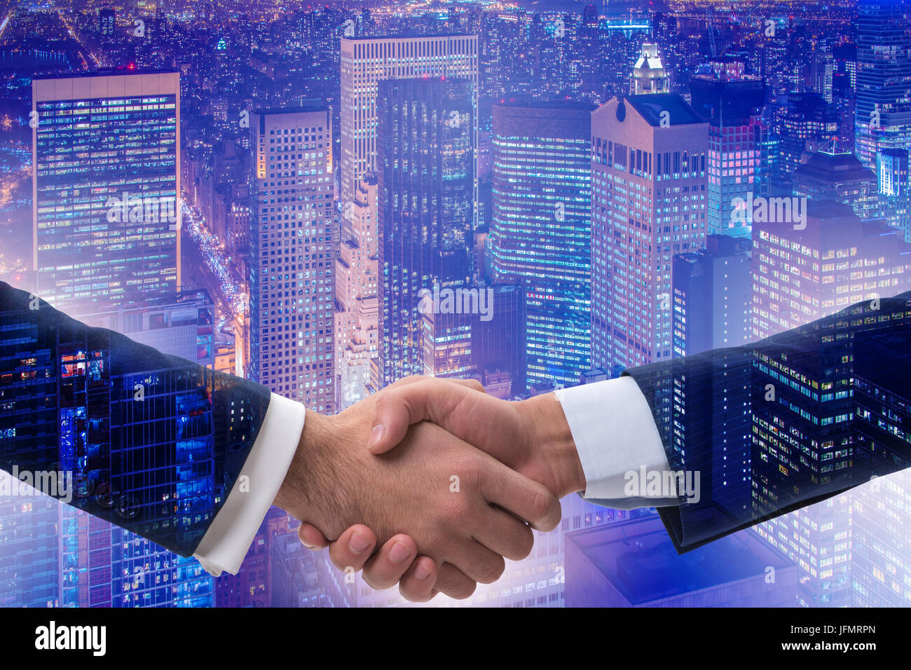 Handshake concept - business metaphor illustration Stock Photo - Alamy