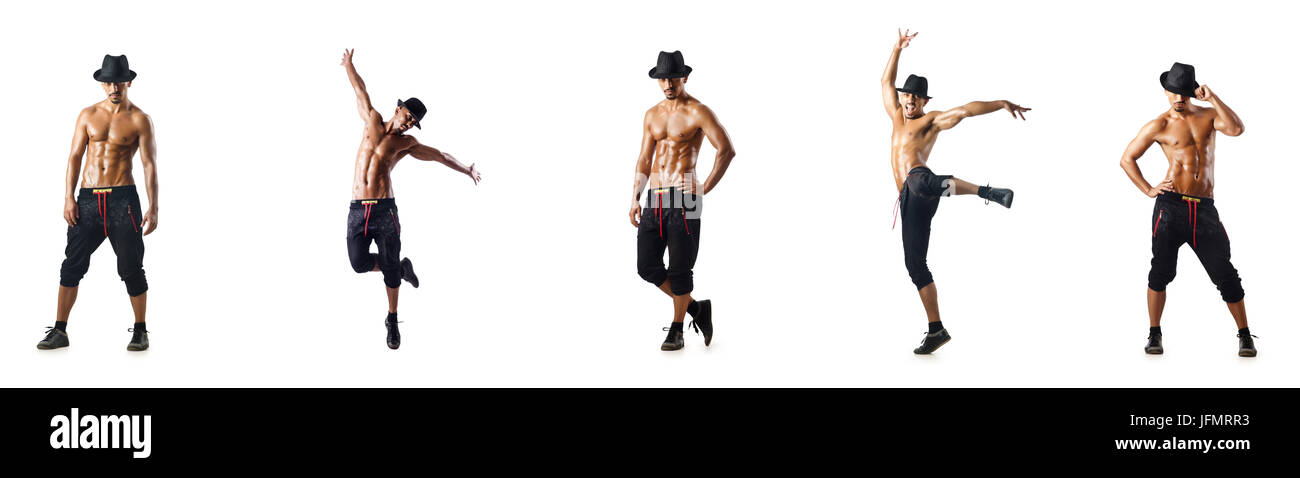 Collage of dancers isolated on white background Stock Photo - Alamy