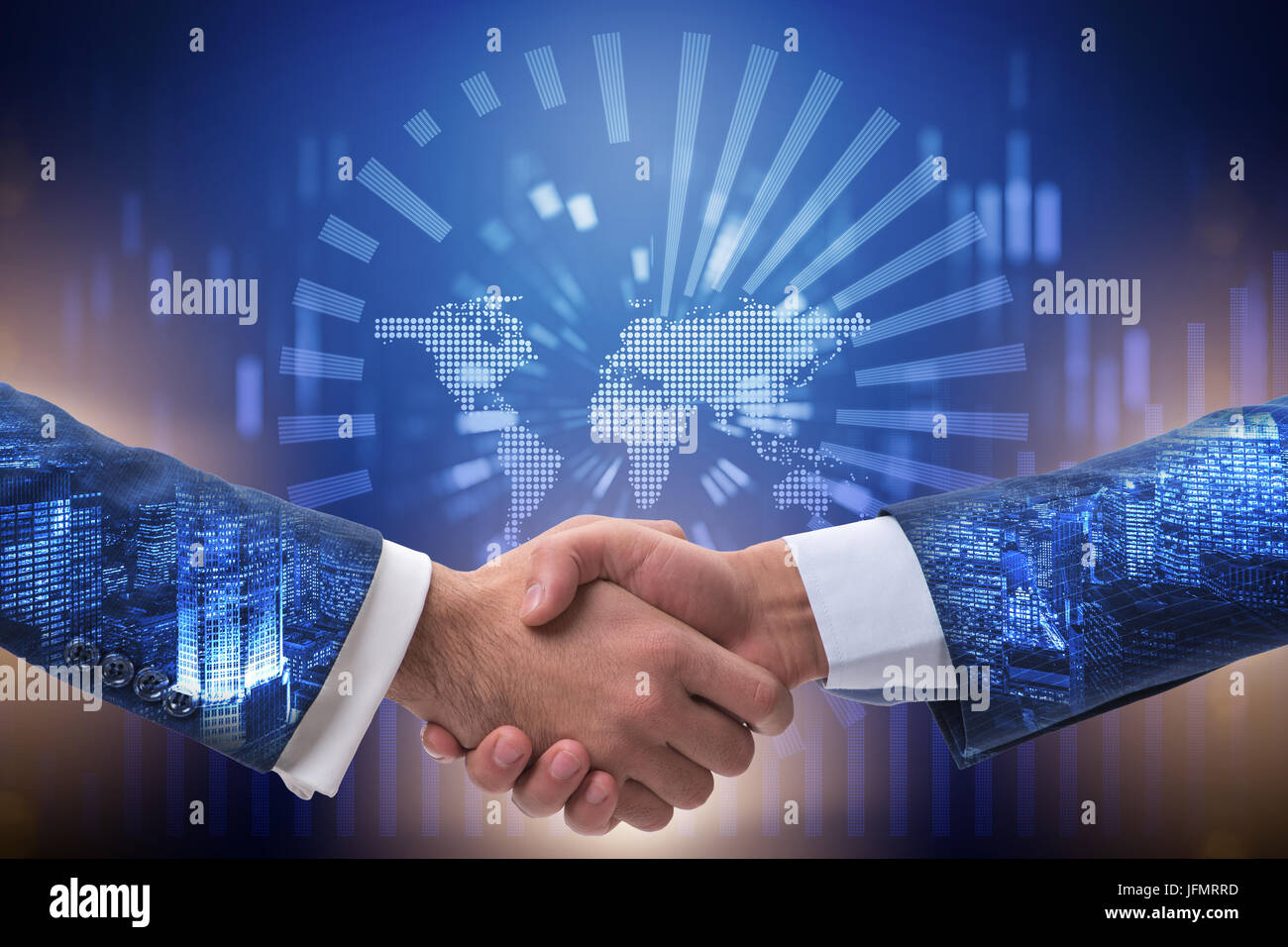 Handshake concept - business metaphor illustration Stock Photo - Alamy