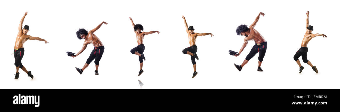 Collage of dancers isolated on white background Stock Photo - Alamy