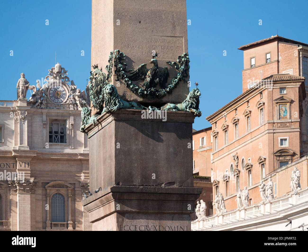 Detail of St. Peter's Square obelisk Stock Photo - Alamy
