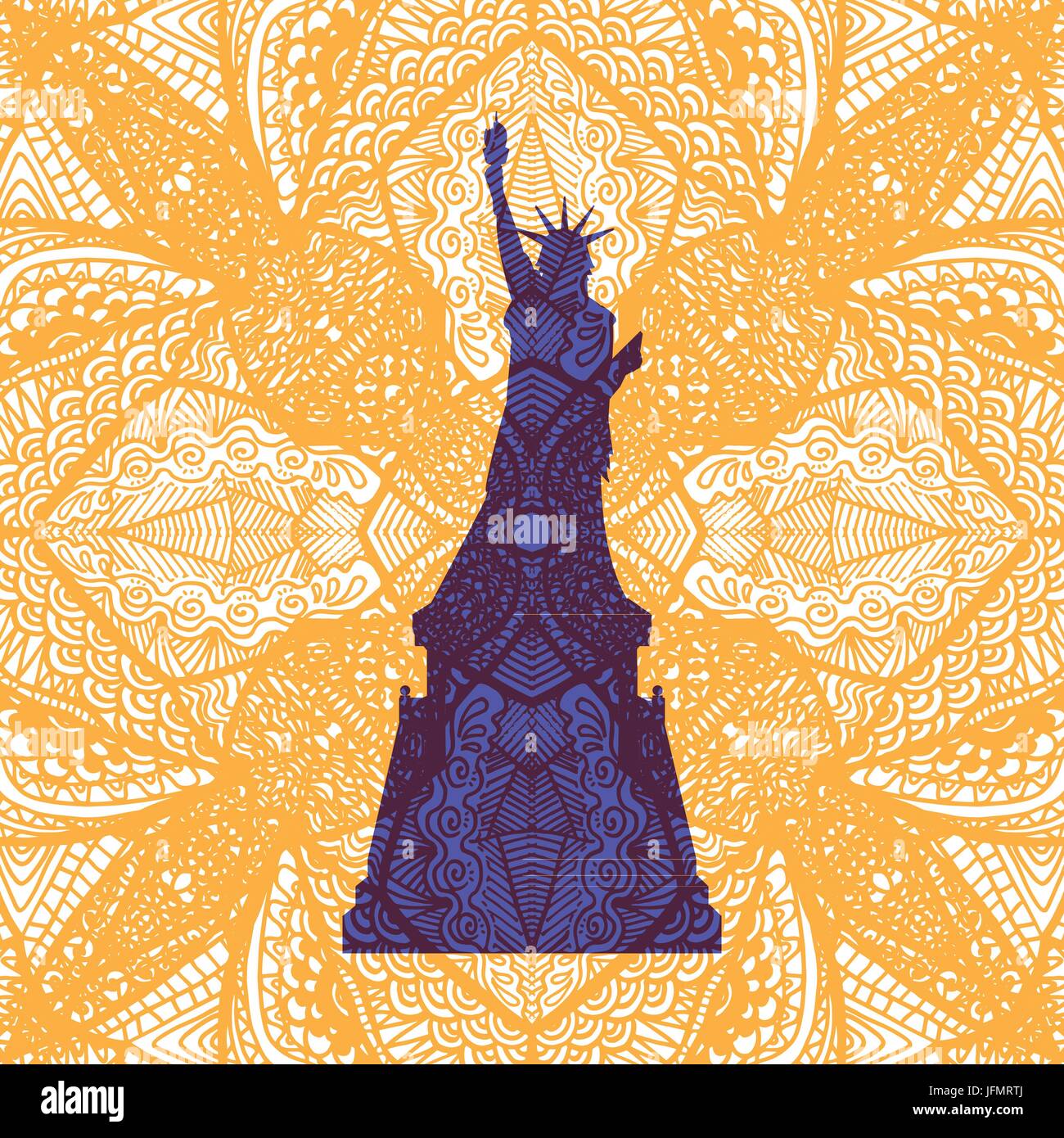 Independence Day United States. A statue of freedom is serene on a ...