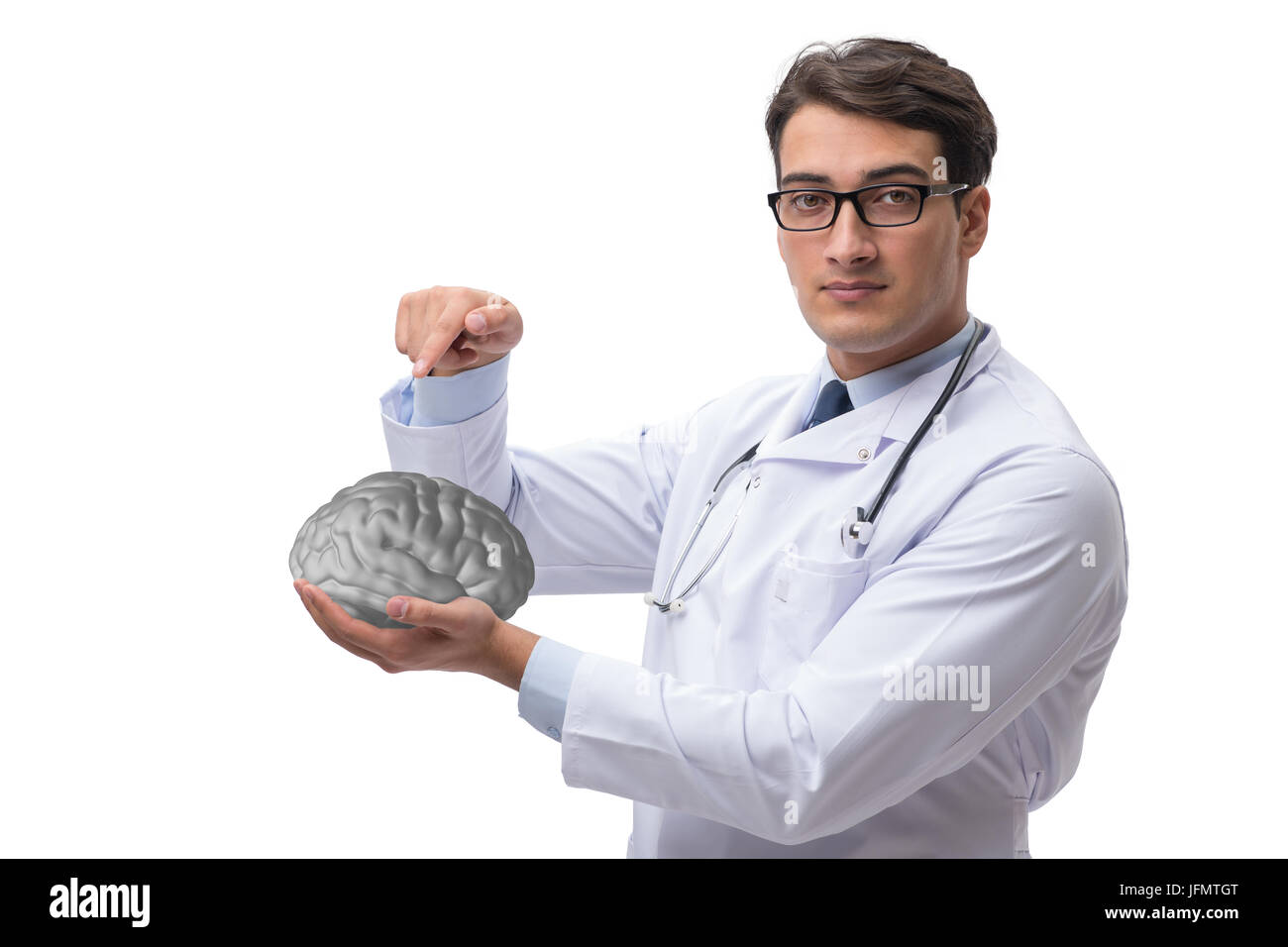 Doctor patient analyzing human brain hi-res stock photography and ...